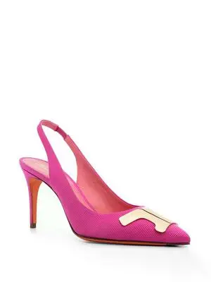 Santoni Ribbed-finish 90mm Pumps