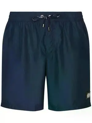 Dolce & Gabbana Logo-tag Long-leg Swim Shorts - Blue