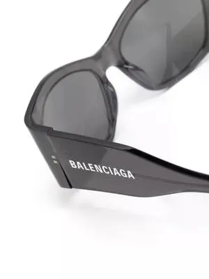 Balenciaga Rectangle-frame Sunglasses - Black