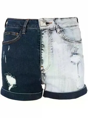 Philipp Plein Two-tone Denim Shorts
