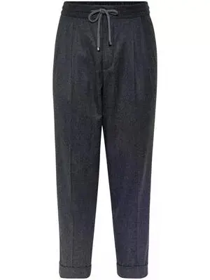 Brunello Cucinelli Drawstring Wool Trousers - Grey