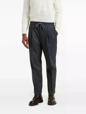 Brunello Cucinelli Drawstring Wool Trousers - Grey
