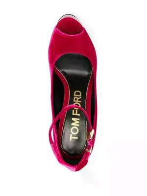 TOM FORD 145mm Platform Velvet Sandals