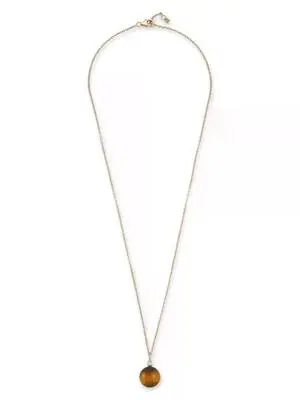 Mateo 14kt Yellow Tiger's Eye And Diamond Pendant Necklace - Gold