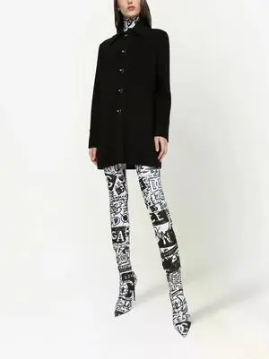 Dolce & Gabbana Galalith-button Crepe Pea Coat