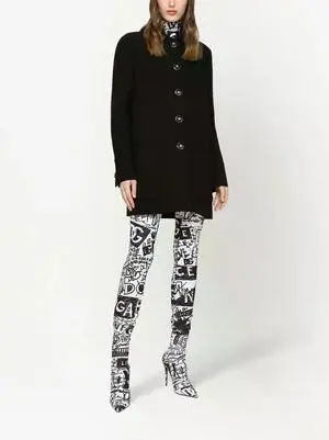 Dolce & Gabbana Galalith-button Crepe Pea Coat