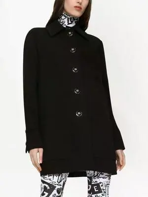 Dolce & Gabbana Galalith-button Crepe Pea Coat