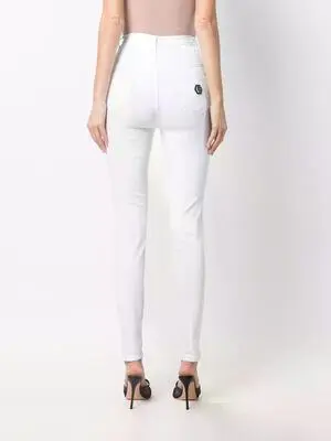Philipp Plein Super High-waist Skinny Jeans - White