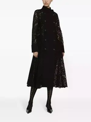 Dolce & Gabbana Lace-paneling Double-breasted Coat