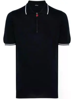 Kiton Zip-up Cotton Polo Shirt