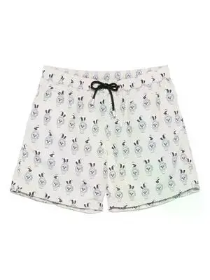 MC2 SAINT BARTH Graphic-print Swim Shorts - Neutrals