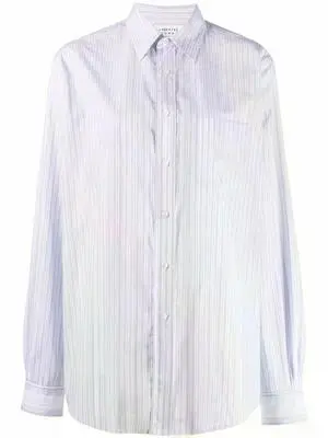MAISON MARGIELA Stripe-print Pointed-collar Shirt