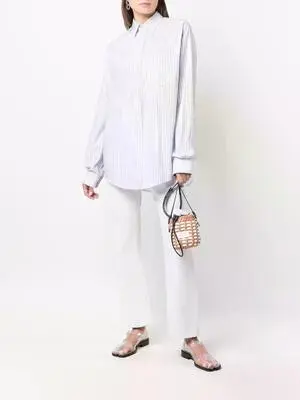 MAISON MARGIELA Stripe-print Pointed-collar Shirt