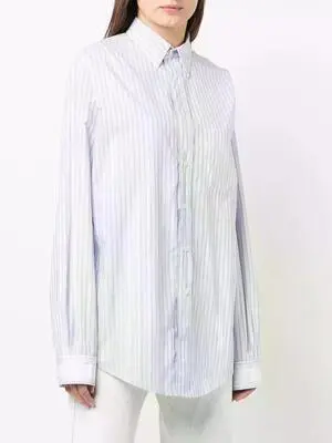 MAISON MARGIELA Stripe-print Pointed-collar Shirt