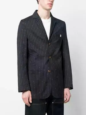 CHARLES JEFFREY Pinstripe Wool-blend Single-breasted Blazer