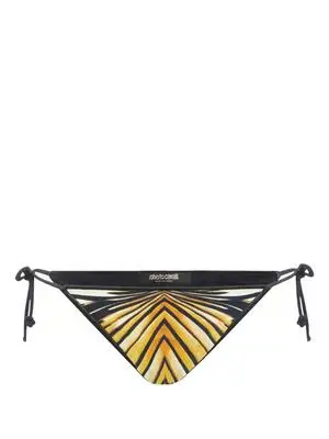 Roberto Cavalli Ray Of Print Bikini Bottoms - Gold