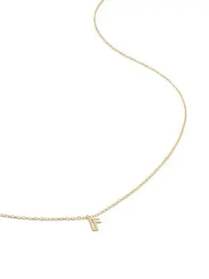 Monica Vinader 14kt Yellow Small Initial 'f' Necklace - Gold