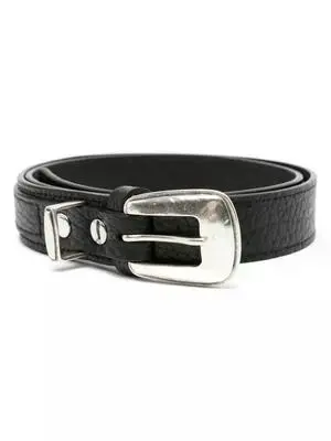 LEMAIRE Minimal Western Belt In Grained Leather - Black