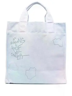 OBJECTS IV LIFE Slogan-print Cotton Tote Bag - Purple