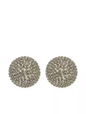 Dolce & Gabbana Crystal-embellished Clip-on Earrings - Silver