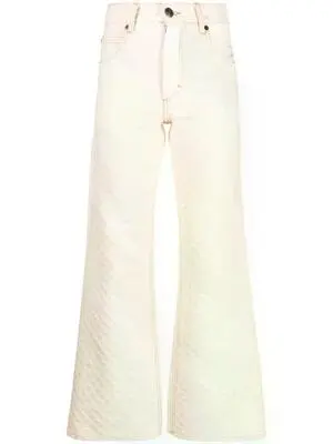 CHARLES JEFFREY Golden Jacquard Wide-leg Jeans - Neutrals