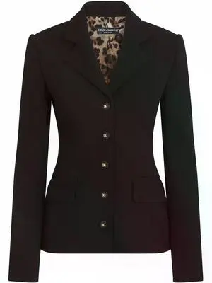 Dolce & Gabbana Single-breasted Wool Blazer - Black