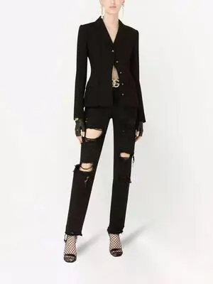 Dolce & Gabbana Single-breasted Wool Blazer - Black