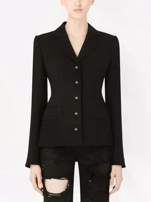 Dolce & Gabbana Single-breasted Wool Blazer - Black