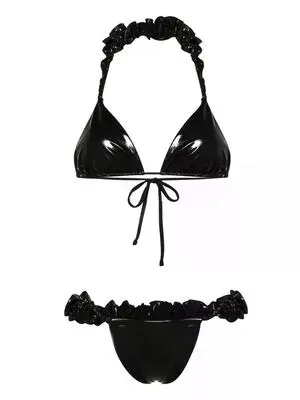 PARAMIDONNA Metallic-finish Bikini Set - Black