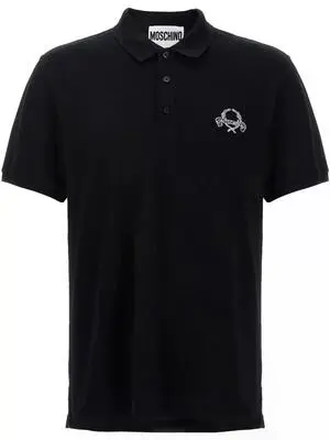 Moschino Logo-embroidered Polo Shirt - Black