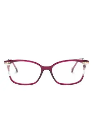 Carolina Herrera Rectangle-frame Tortoiseshell Glasses - Pink