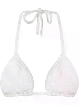AMIR SLAMA Knit Triangle Bikini Top - White