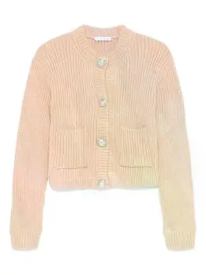 AREA Gemstone-button Cardigan - Neutrals