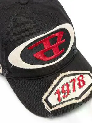 DIESEL® Distressed-effect C-braff Cap - Black