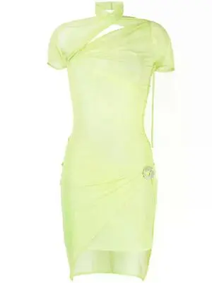 Coperni Asymmetric Draped Mesh Dress