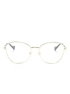 Gucci Interlocking G Round-frame Glasses - Gold