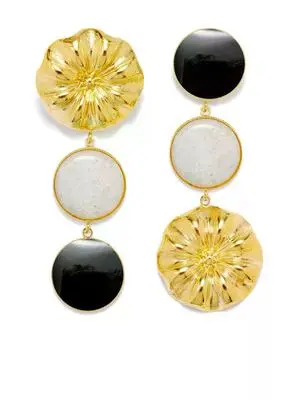 DESTREE Sonia Daisy Double-stone Earrings - Black