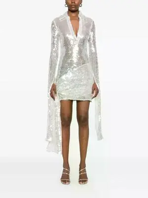 Coperni Knotted Sequinned Mini Dress