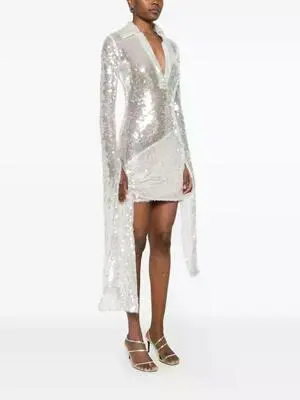 Coperni Knotted Sequinned Mini Dress