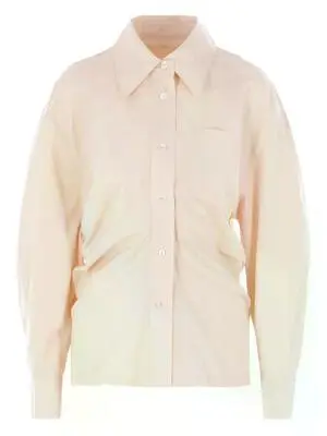 Co Button-front Draped Shirt - Neutrals