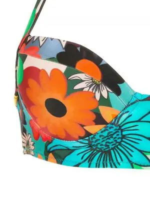 AMIR SLAMA Floral-print Halterneck Bikini