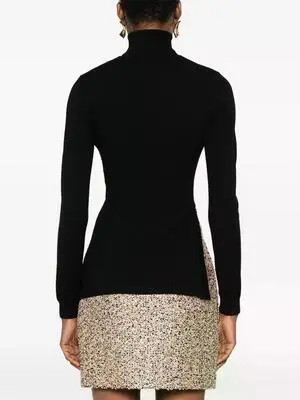 Elisabetta Franchi Roll-neck Fine Knit Sweater - Black