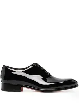 Santoni Patent Leather Oxford Shoes - Black