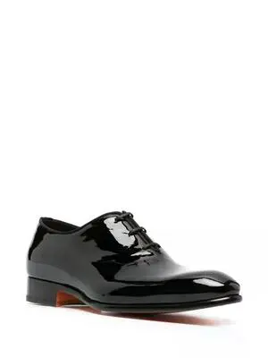Santoni Patent Leather Oxford Shoes - Black