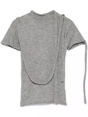 Ottolinger Strappy Knitted T-shirt - Grey