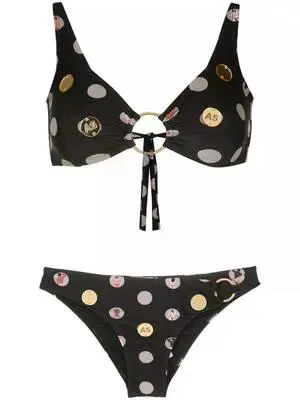 AMIR SLAMA Graphic-print Bikini - Black