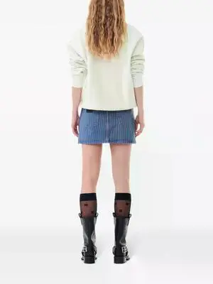 GANNI Striped Denim Skirt