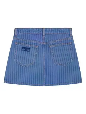 GANNI Striped Denim Skirt