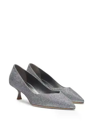 STUART WEITZMAN Eva 35mm Glitter Pumps - Silver