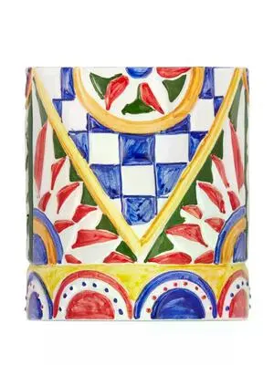 Dolce & Gabbana Carretto-print Ceramic Vase - Yellow